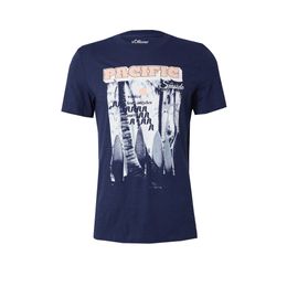 s.Oliver Shirt male size S Dark blue / Grey / Apricot / White