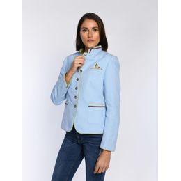 White Label by RoFa Blazer 'Janker aus Leinen-Baumwoll-Mix' female size 34 Light blue