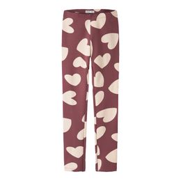 name it Kinder Leggings &raquo;NKFDAVINA AOP SWE LEGGING BRU NOOS&laquo; mit Stretch, regular fit, angeraute Innenseite 140, N-Gr