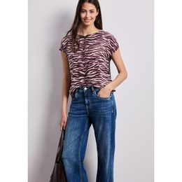 Street One Damen Street One Shirttop Sommershirt mit Front im Animal-Look 42