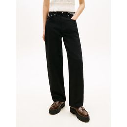 Tommy Jeans Damen Straight-Jeans &raquo;LAYLA HR SLIM STR&laquo; High Waist, Baumwoll-Qualit&auml;t schwarz 34, L&auml;nge 28