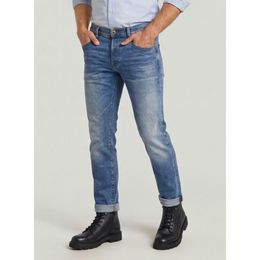 G-Star Raw G-STAR Herren Regular-fit-Jeans "3301 Regular Tapered Jeans"worn in azure, Gr. 33, Obermaterial: 73% Baumwolle, 25% Baumwolle, 2% Elasthan, Jeans
