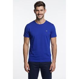 Gant Herren T-Shirt &raquo;SLIM SHIELD SS T-SHIRT&laquo; mit Logostickerei auf der Brust blau L