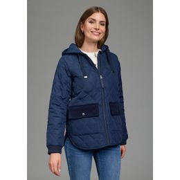 Laura Scott Damen Steppjacke mit Kapuze Kapuze mit modernem Steppmuster f&uuml;r den &Uuml;bergang blau 34