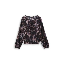 Tom Tailor Denim Bluse Damen Gr&ouml;&szlig;e L hellbraun / helllila / schwarz
