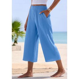 Beachtime By Lascana Damen Beachtime by Lascana Culotte &raquo;aus weicher Musselinware mit elastischem Bund, Musselinhose&laquo; luftige Strandhose mit weitem 