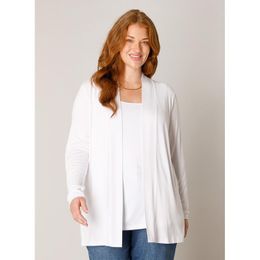Base Level Curvy Damen Strickjacke &raquo;Ayla&laquo; Gro&szlig;e Gr&ouml;&szlig;en wei&szlig; 58/60