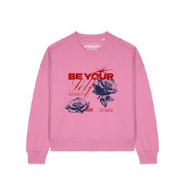Watapparel Sweatshirt 'Be yourself ' Damen Gr&ouml;&szlig;e L mischfarben / rosa