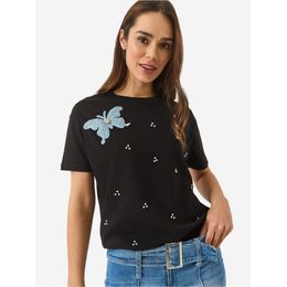 Bianco Lucci T-Shirt Damen Gr&ouml;&szlig;e S hellblau / schwarz