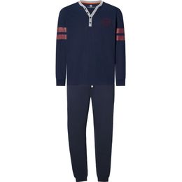 Jan Vanderstorm Pyjama 'Answald' Herren Gr&ouml;&szlig;e M dunkelblau / rot