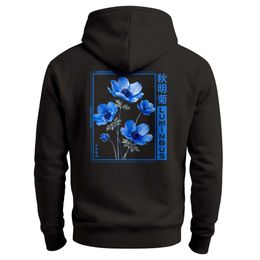 Neverless Sweatshirt 'Blumen' Herren Gr&ouml;&szlig;e S schwarz