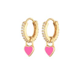 Elli Ohrringe 'Herz' Damen Gr&ouml;&szlig;e One Size gold / pink / silber