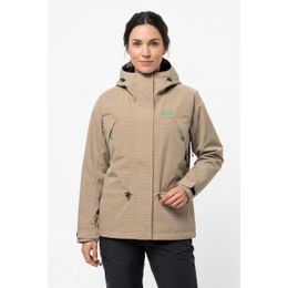Jack Wolfskin Damen Funktionsjacke "FIND THE WILD 2L JKT W"oat, Gr. XL, kontrastfarbene Details, unifarben, Web, Obermaterial: 86% Polyamid, 14%