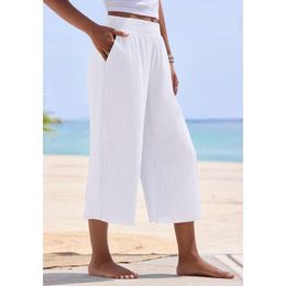 Beachtime By Lascana Damen Beachtime by Lascana Culotte &raquo;aus weicher Musselinware mit elastischem Bund, Musselinhose&laquo; luftige Strandhose mit weitem 