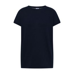 Cecil T-Shirt mit Boatneck im Ajour-Look Damen Gr&ouml;&szlig;e L nachtblau