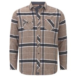 Jan Vanderstorm Button Up Shirt 'Thorulfar' male size 4XL Brown / Black / White