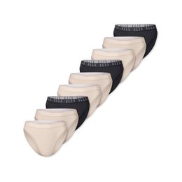 ELLE Slip ' High Leg Logo ' Damen Gr&ouml;&szlig;e L beige / schwarz