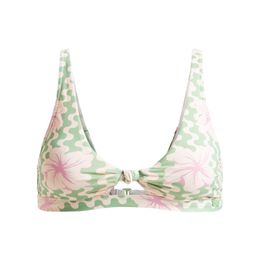 Roxy Bikini Top 'Hibiscus Daze' female size 75 Beige / Light green / Pitaya