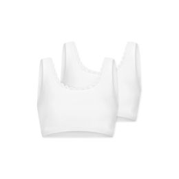 uncover by Schiesser Bustier ' Cotton Lace ' Damen Gr&ouml;&szlig;e 110 wei&szlig;