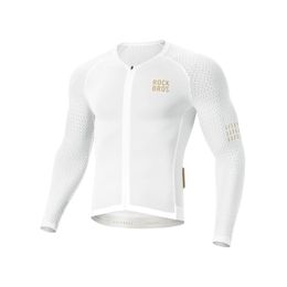 ROCKBROS Jersey 'Langarm Fahrradtrikot Herren Leichte Radtrikot' male size L Pearl white
