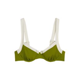 Marc O'Polo Marc O'polo B&uuml;gel-Bikini-Top ' Contrast Binding ' Damen Gr&ouml;&szlig;e 75 gr&uuml;n / khaki / wollwei&szlig;