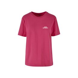 Urban Classics T-Shirt 'Think' Damen Gr&ouml;&szlig;e S pink / wei&szlig;
