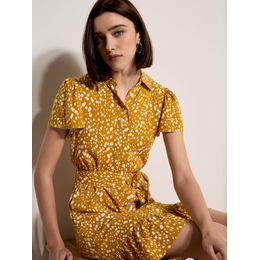 Apricot Scattered Squares Shirt Mini Dress ' ' Damen Gr&ouml;&szlig;e 44 senf Sommerkleid