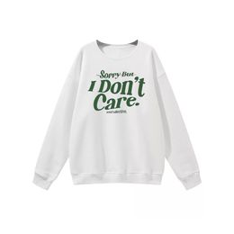 Gorhey Pullover 'Women's Crew Neck Oversized Sweatshirt with Slogan Print' Damen Gr&ouml;&szlig;e XS wei&szlig;