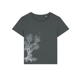 Life-tree Shirt 'Olive Tree' Damen Gr&ouml;&szlig;e L anthrazit