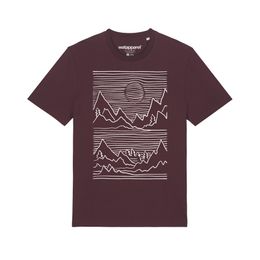 Watapparel Shirt 'Mountains' Herren Gr&ouml;&szlig;e XXL weinrot / wei&szlig;