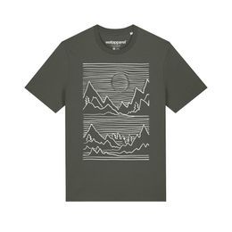Watapparel Shirt 'Mountains' Herren Gr&ouml;&szlig;e M khaki / wei&szlig;