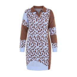 MIAMODA Dress female size 46/48 Cyan blue / Brown