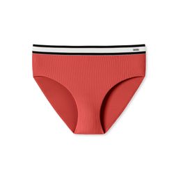 Schiesser Bikinihose 'Aqua Californian Dream' Damen Gr&ouml;&szlig;e XL rostrot / schwarz / wei&szlig;