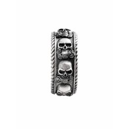 Reytel Ring 'SKULL AND ROSE' Herren Gr&ouml;&szlig;e 52 silber