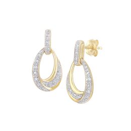 DIAMANT LETERNEL Earrings 'Ohrh&auml;nger aus 375 Gelbgold mit Diamant' female size One size Gold