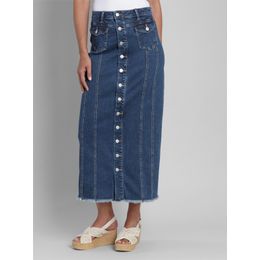 Heine Damen Jeansrock, Blau, Gr. 38, Lange R&ouml;cke, Material: Baumwolle