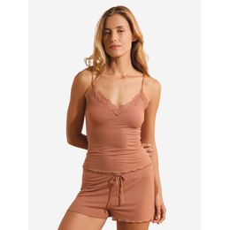 Etam Short Pajama Set 'Nettie' female size M Chestnut brown