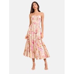 Lipsy Kleid Damen Gr&ouml;&szlig;e 38 hellbraun / pink / rosa / wollwei&szlig; Sommerkleid