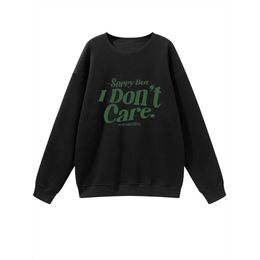 Gorhey Pullover 'Women's Crew Neck Oversized Sweatshirt with Slogan Print' Damen Gr&ouml;&szlig;e M schwarz