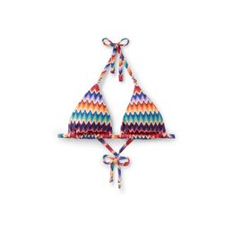 CALZEDONIA Bikini Top 'Vibrant Chevron' female size 75/85 Blue / Green / Orange / Dark red