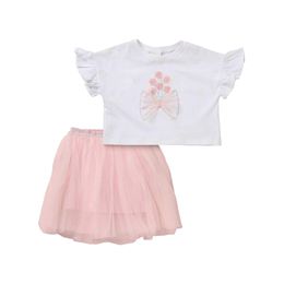 Miss Set M&auml;dchen Gr&ouml;&szlig;e 122/128 rosa / silber / wei&szlig;