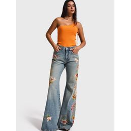 IT'S BASIC Jeans 'ELASTICATED WAIST FLARE JEANS (Lenght 32)' female size 42 Dusty blue