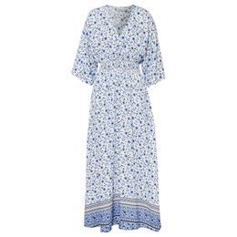 bonprix Kleid Damen Gr&ouml;&szlig;e 36 blau / wei&szlig; Sommerkleid