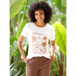 Heine Damen Kurzarmshirt, Braun, Gr. 44, T-Shirts, Material: Baumwolle