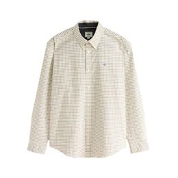 next Button Up Shirt male size S Ivory / Caramel / Grey