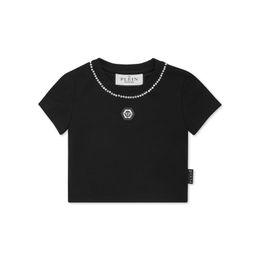 Philipp Plein T-Shirt M&auml;dchen Gr&ouml;&szlig;e 116 schwarz / transparent