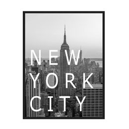 Liv Corday Bild 'New York City' Herren Gr&ouml;&szlig;e 30x40 schwarz / wei&szlig;
