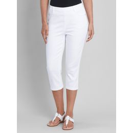 Heine Damen Caprijeans, Wei&szlig;, Gr. 40, Kurze Jeans, Material: Baumwolle