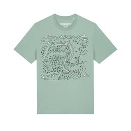Watapparel Shirt 'Landschaft' male size L Mint / Light green / Black / White
