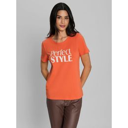 Heine Damen Kurzarmshirt, Orange, Gr. 46, T-Shirts, Material: Baumwolle